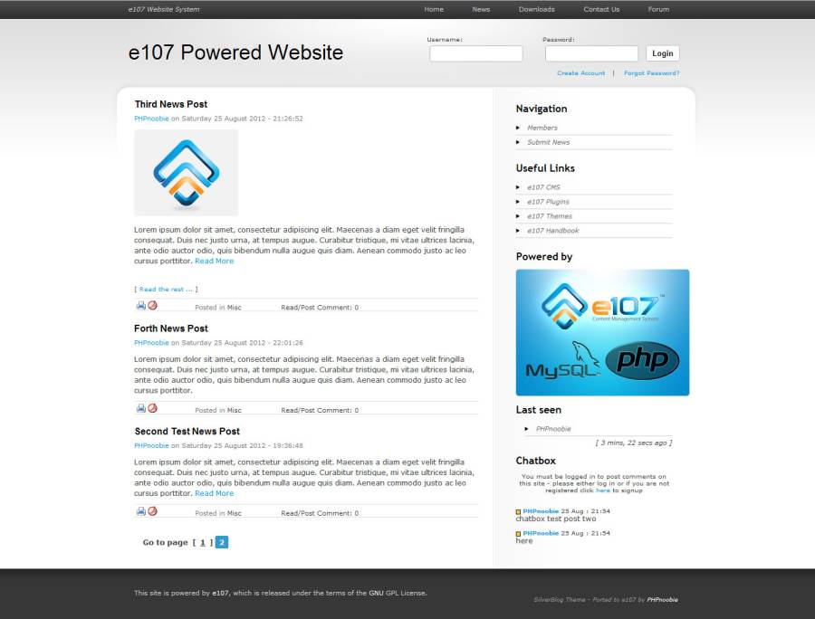 Plugin & Themes | e107 Bootstrap CMS Open Source